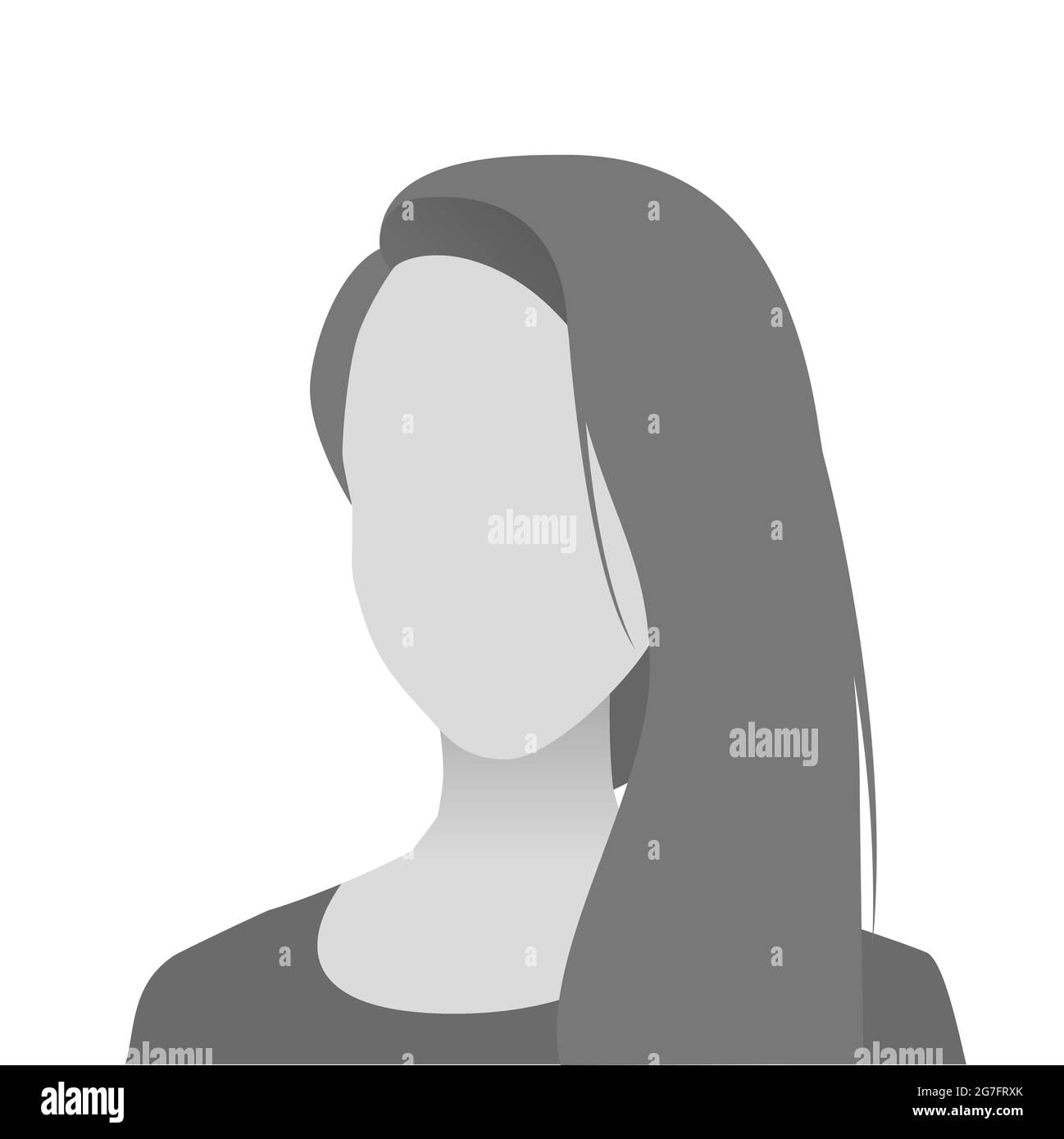 Default avatar photo placeholder. Grey profile picture icon. Woman in t ...
