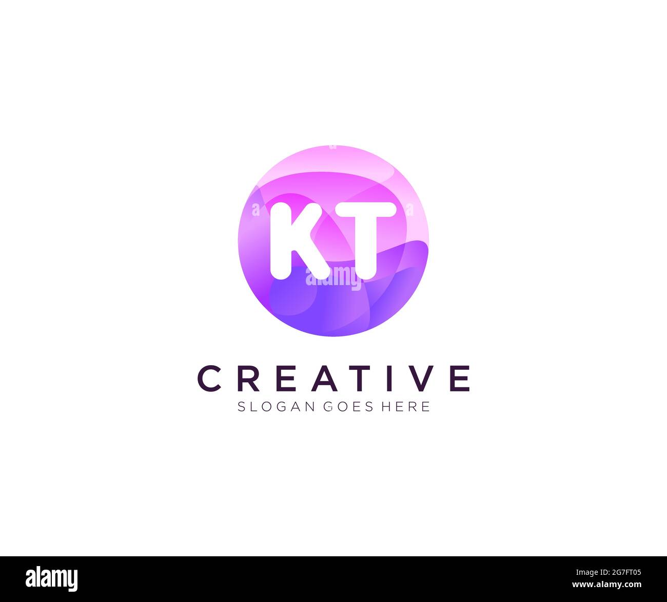 KT initial logo With Colorful Circle template Stock Vector Image & Art ...