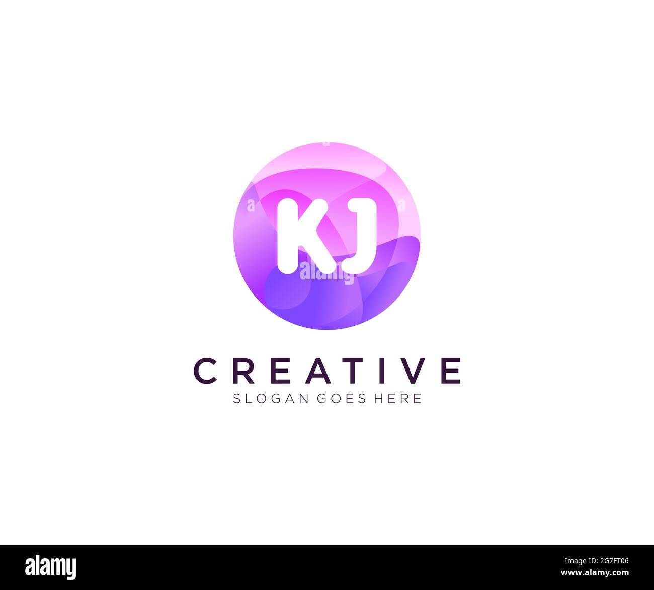 KJ initial logo With Colorful Circle template Stock Vector Image & Art ...