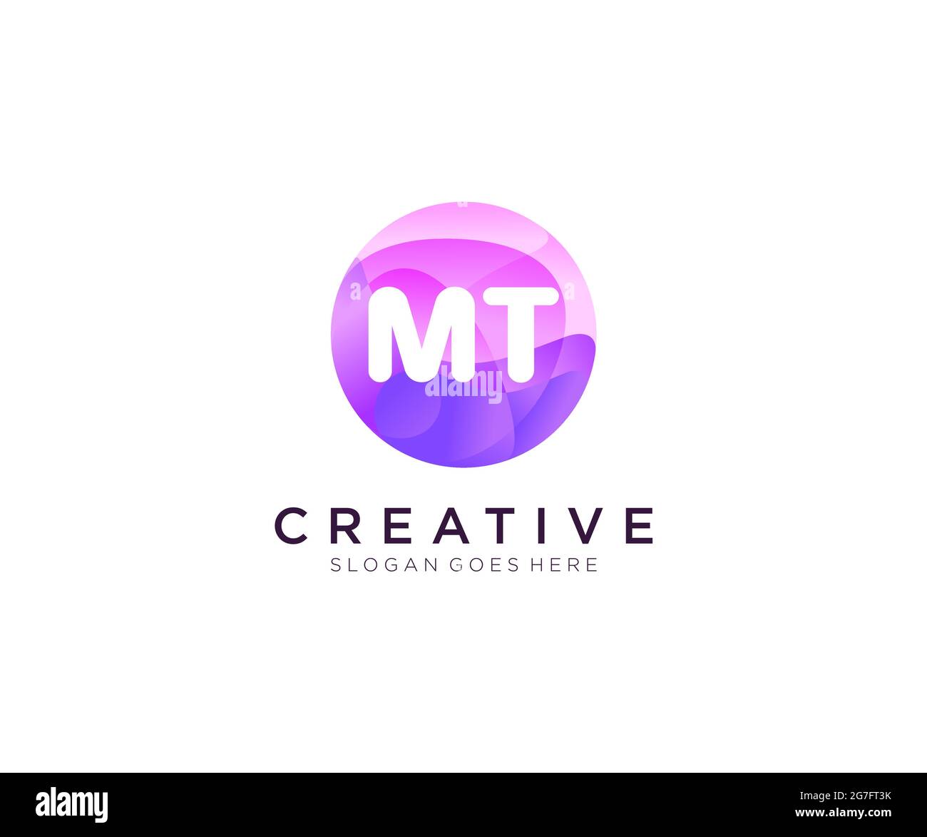 MT initial logo With Colorful Circle template Stock Vector Image & Art ...