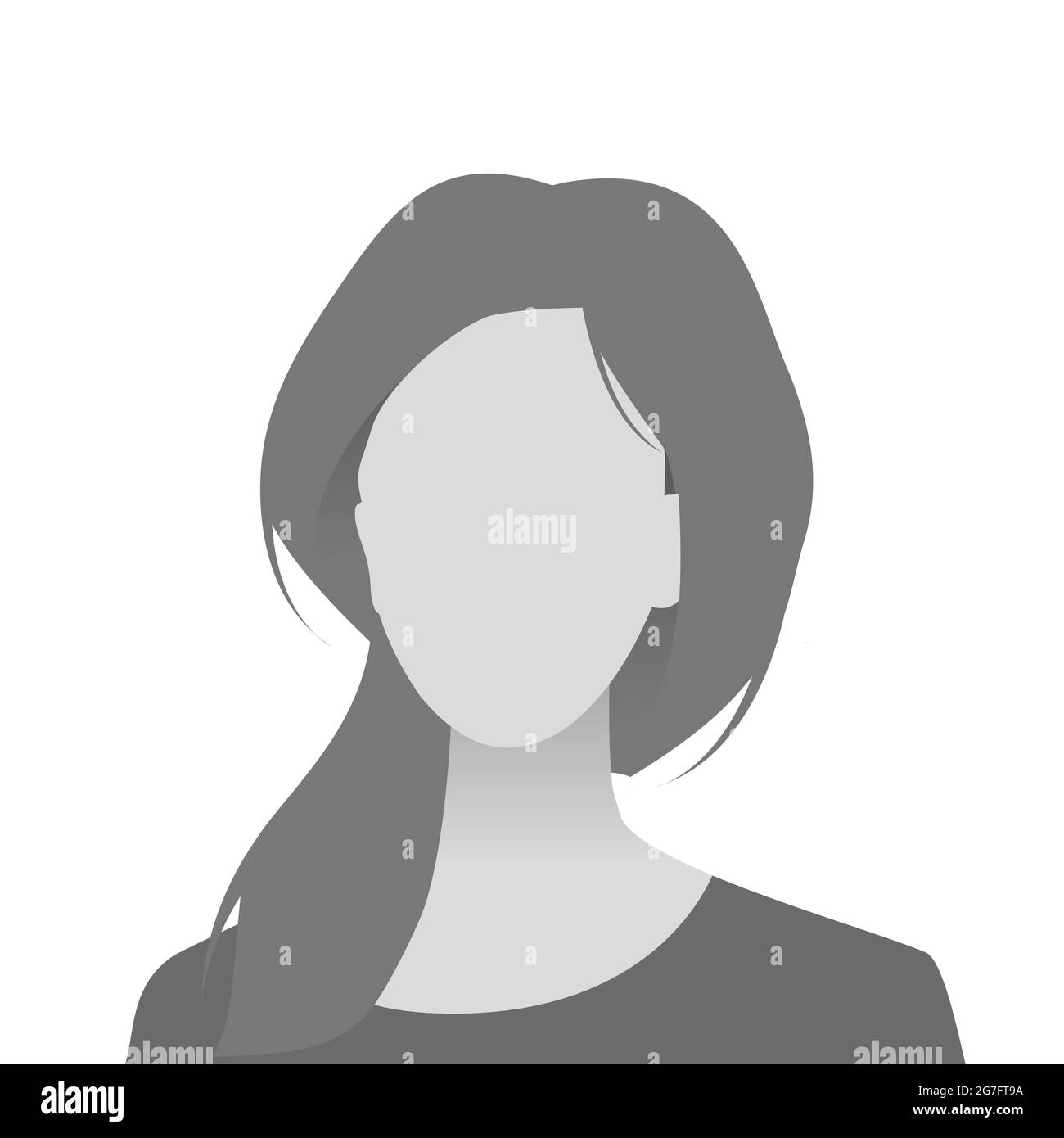 Default avatar photo placeholder. Grey profile picture icon. Woman in t ...