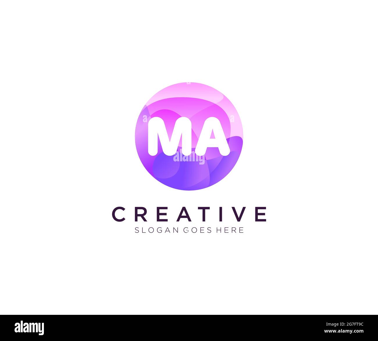 MA initial logo With Colorful Circle template Stock Vector Image & Art ...