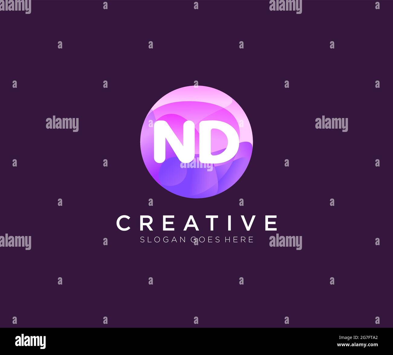 ND initial logo With Colorful Circle template Stock Vector Image & Art ...