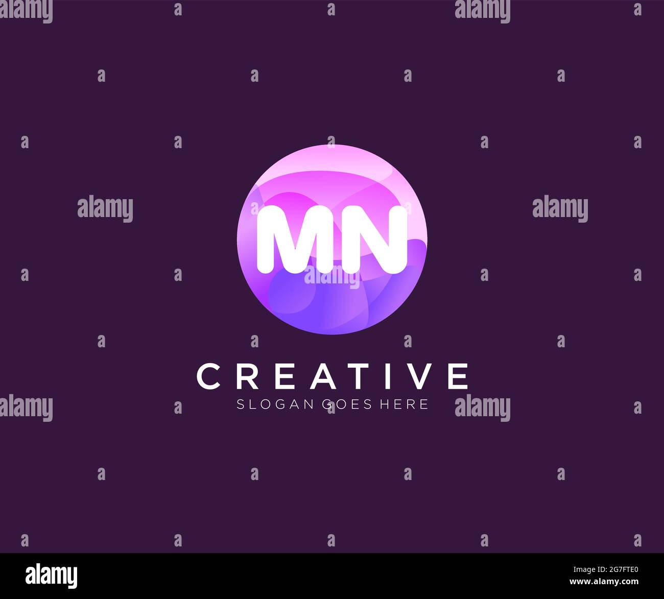 MN initial logo With Colorful Circle template Stock Vector Image & Art ...