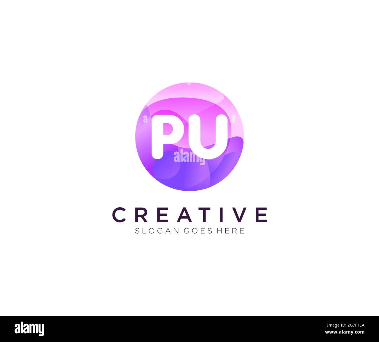 PU initial logo With Colorful Circle template Stock Vector Image & Art ...