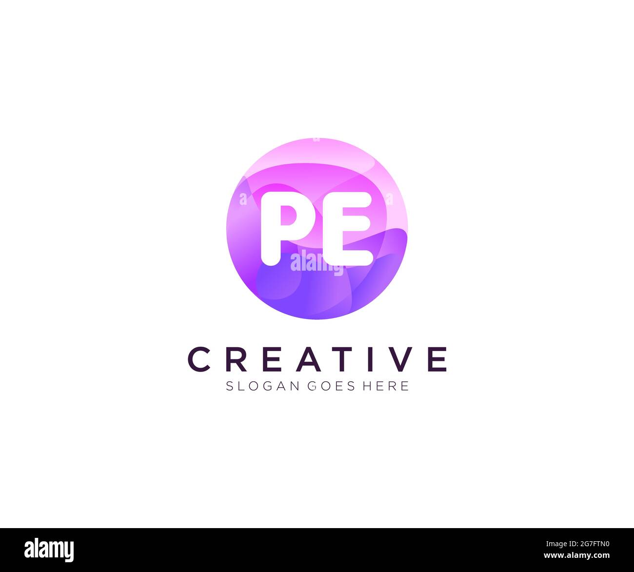 PE initial logo With Colorful Circle template Stock Vector Image & Art ...