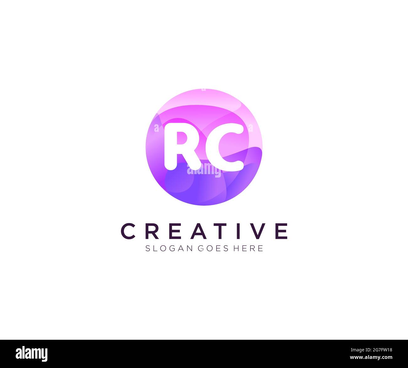 RC initial logo With Colorful Circle template Stock Vector Image & Art ...