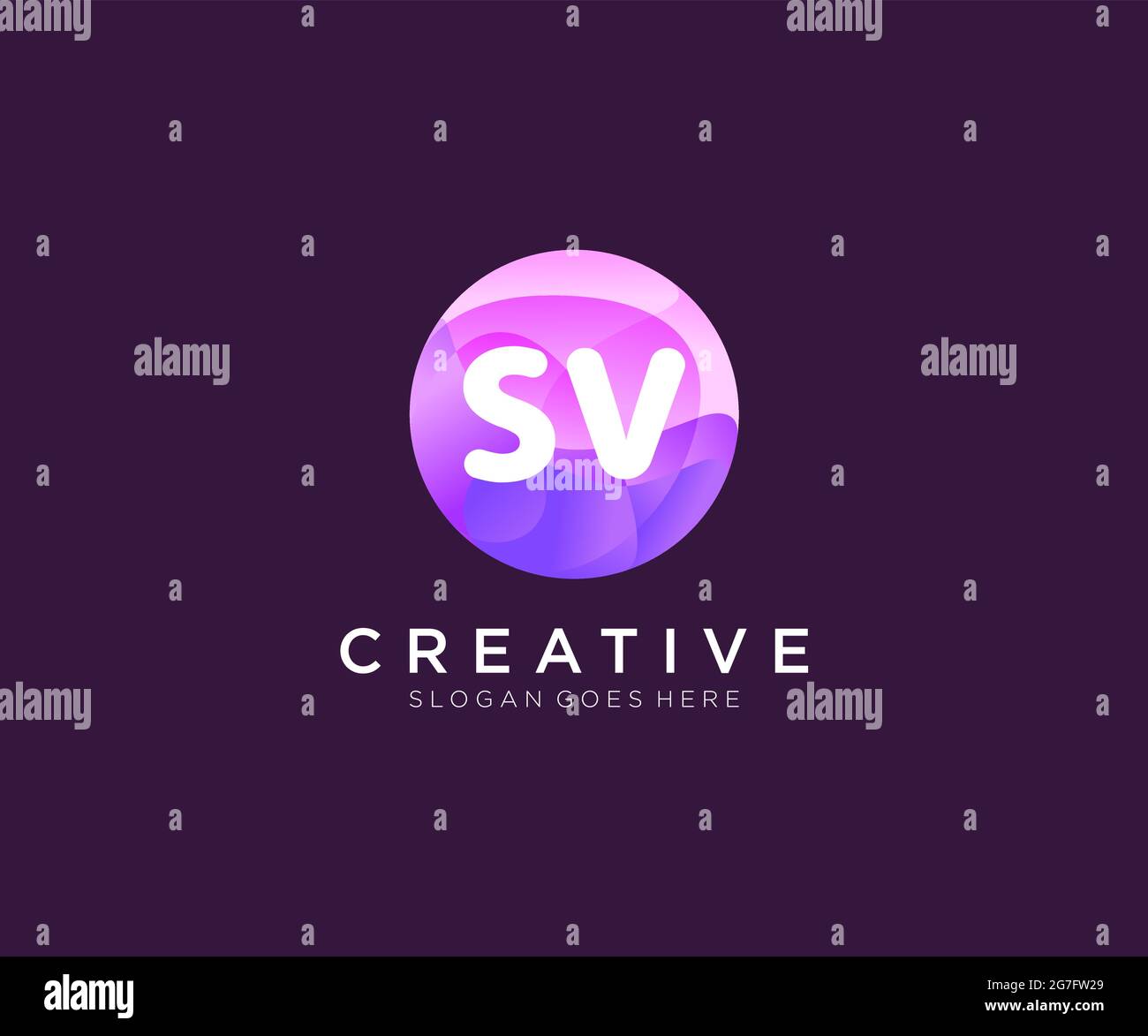 SV initial logo With Colorful Circle template Stock Vector Image & Art ...
