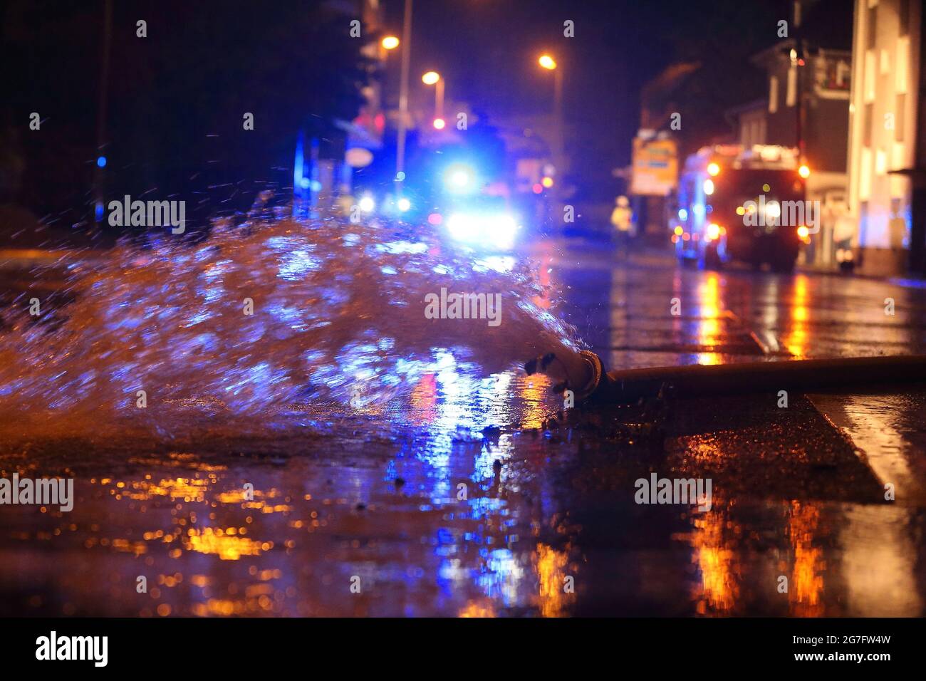 Erkrath, Germany. 14th July, 2021. Water that has been pumped out of a ...