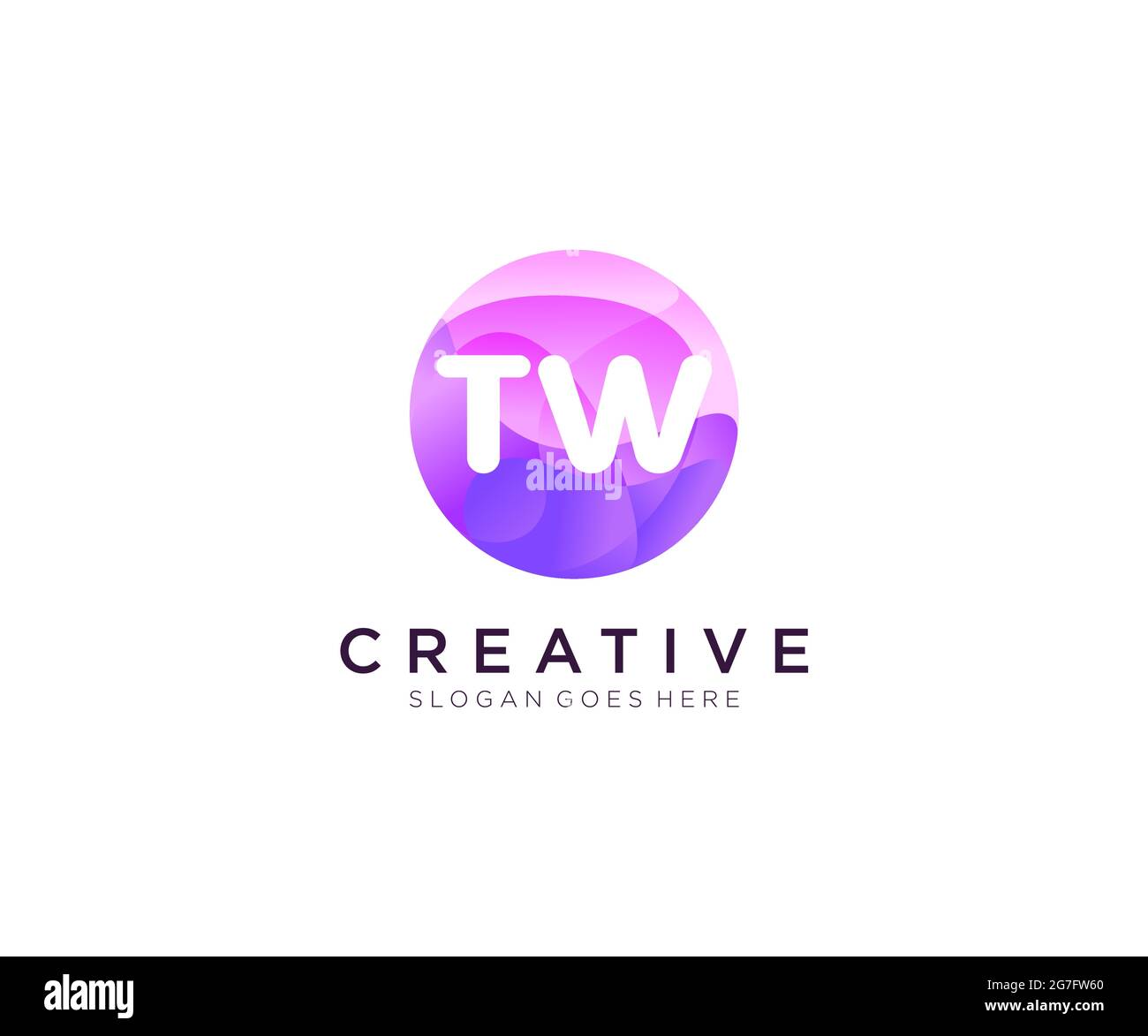 TW initial logo With Colorful Circle template Stock Vector Image & Art ...