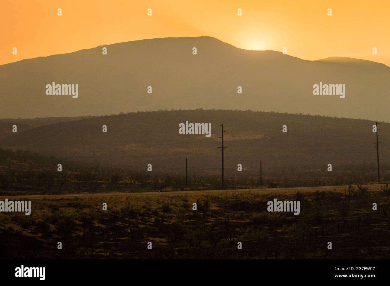 Sunsets over the burn scar from the Beckwourth Complex Fire.The ...