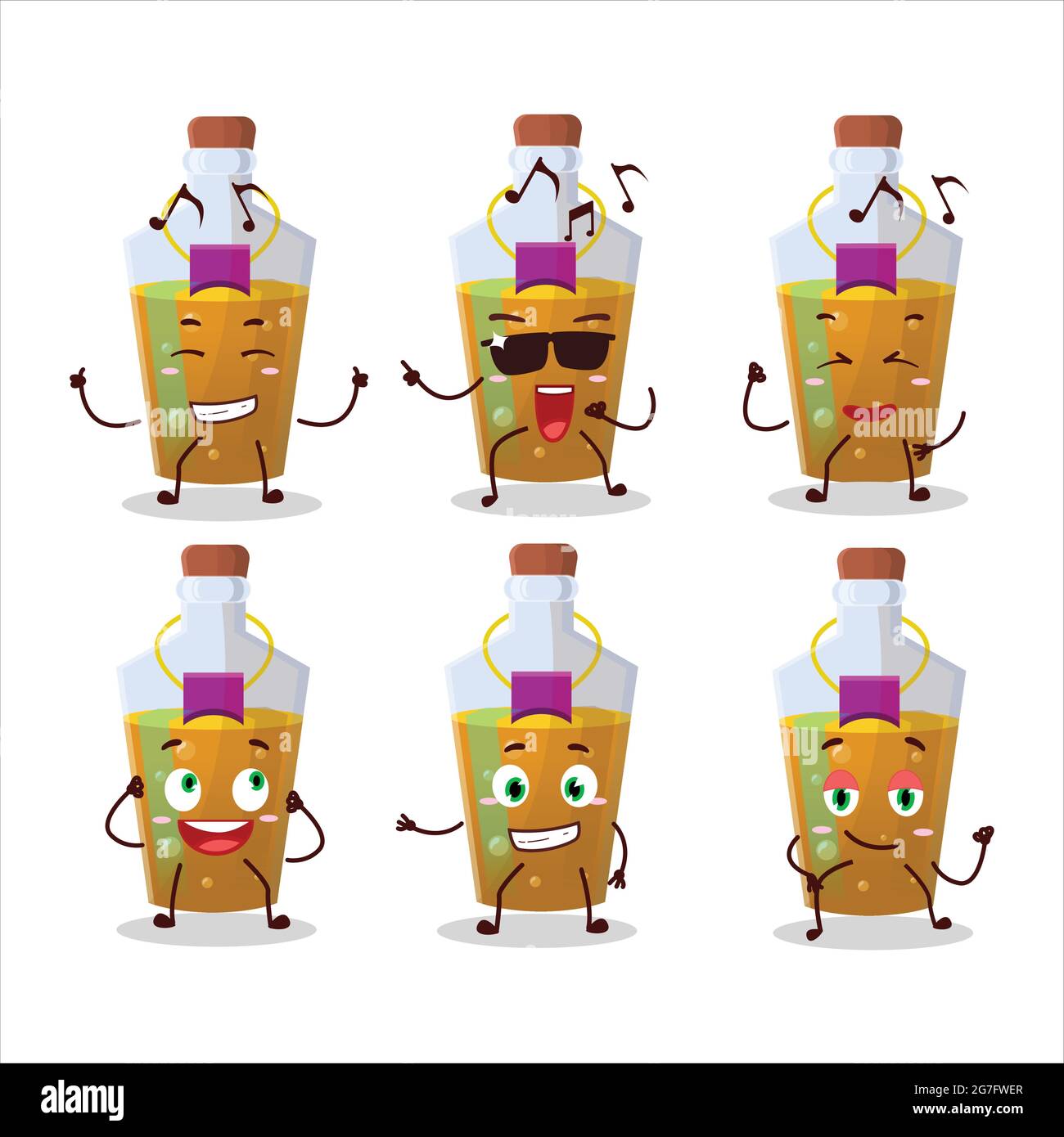 An image of orange magic potion dancer cartoon character enjoying the ...