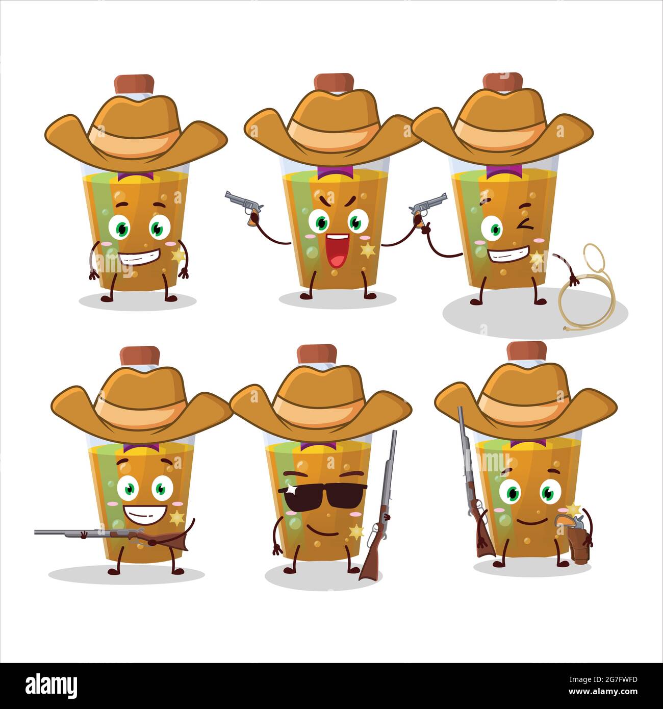 Cool cowboy orange magic potion cartoon character with a cute hat ...