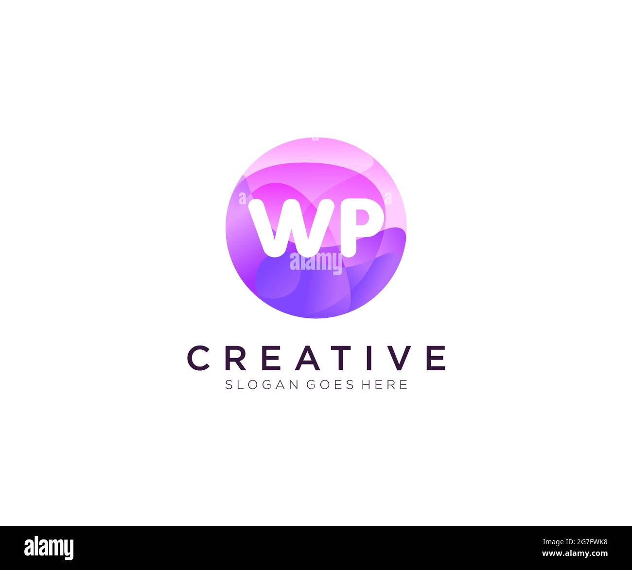 WP initial logo With Colorful Circle template Stock Vector Image & Art ...
