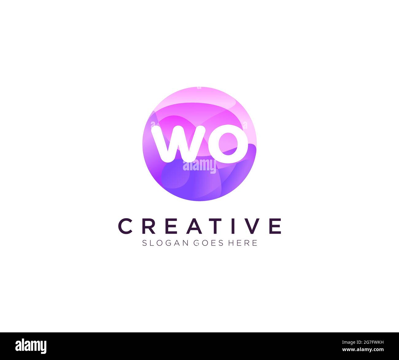 WO initial logo With Colorful Circle template Stock Vector Image & Art ...