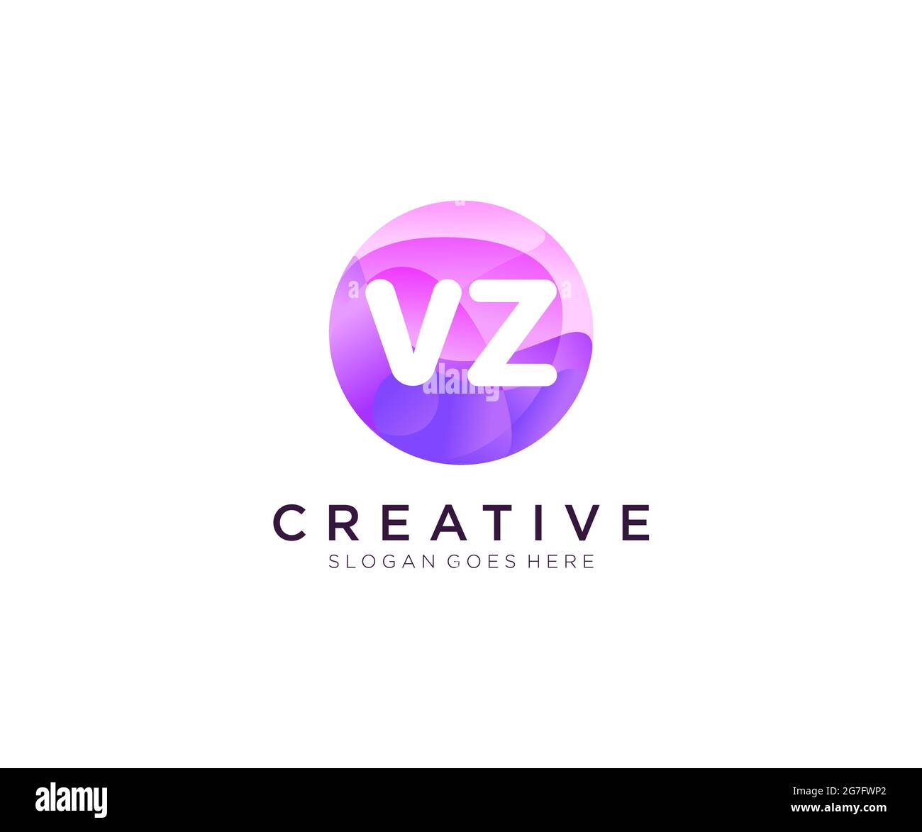 VZ initial logo With Colorful Circle template Stock Vector Image & Art ...
