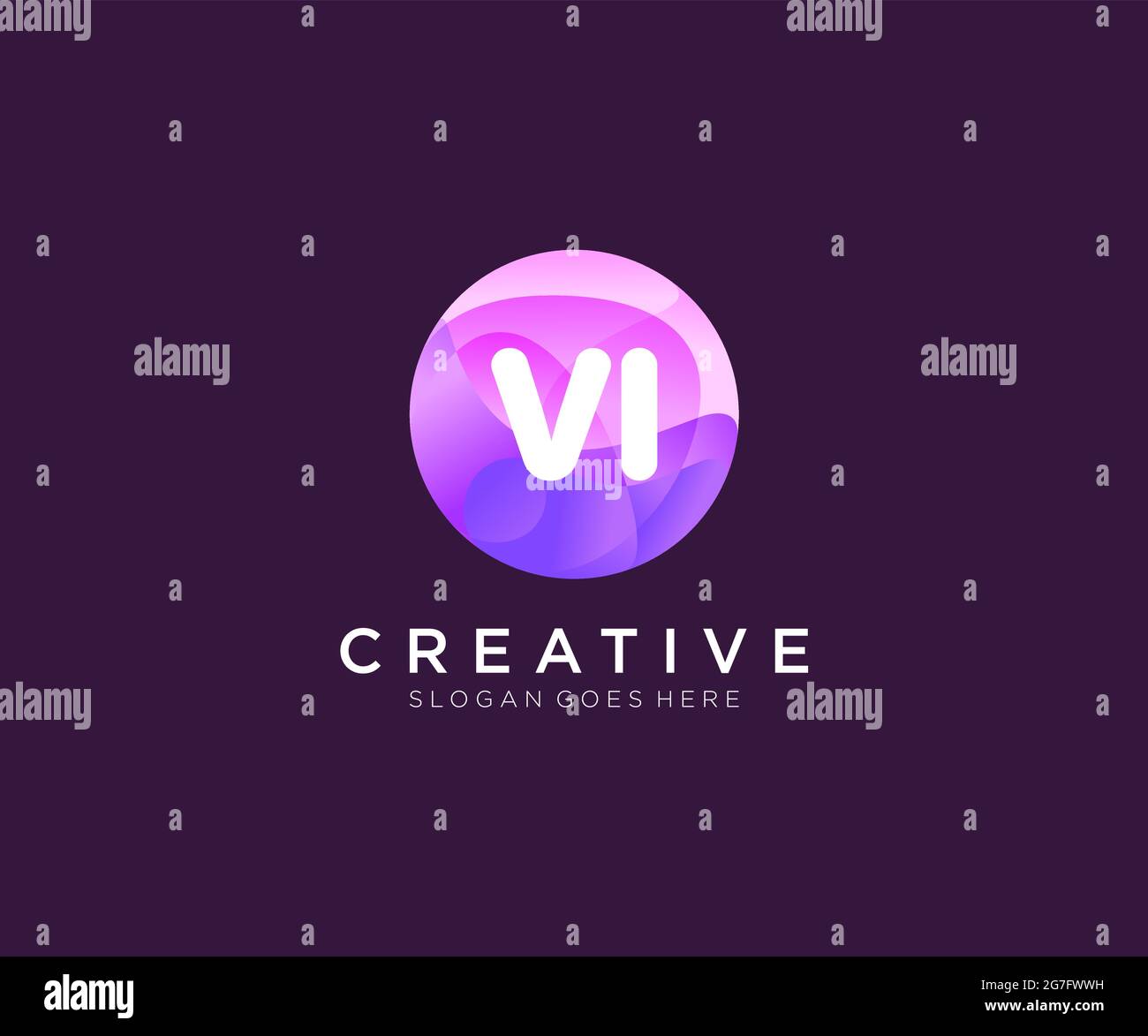 VI initial logo With Colorful Circle template Stock Vector Image & Art ...