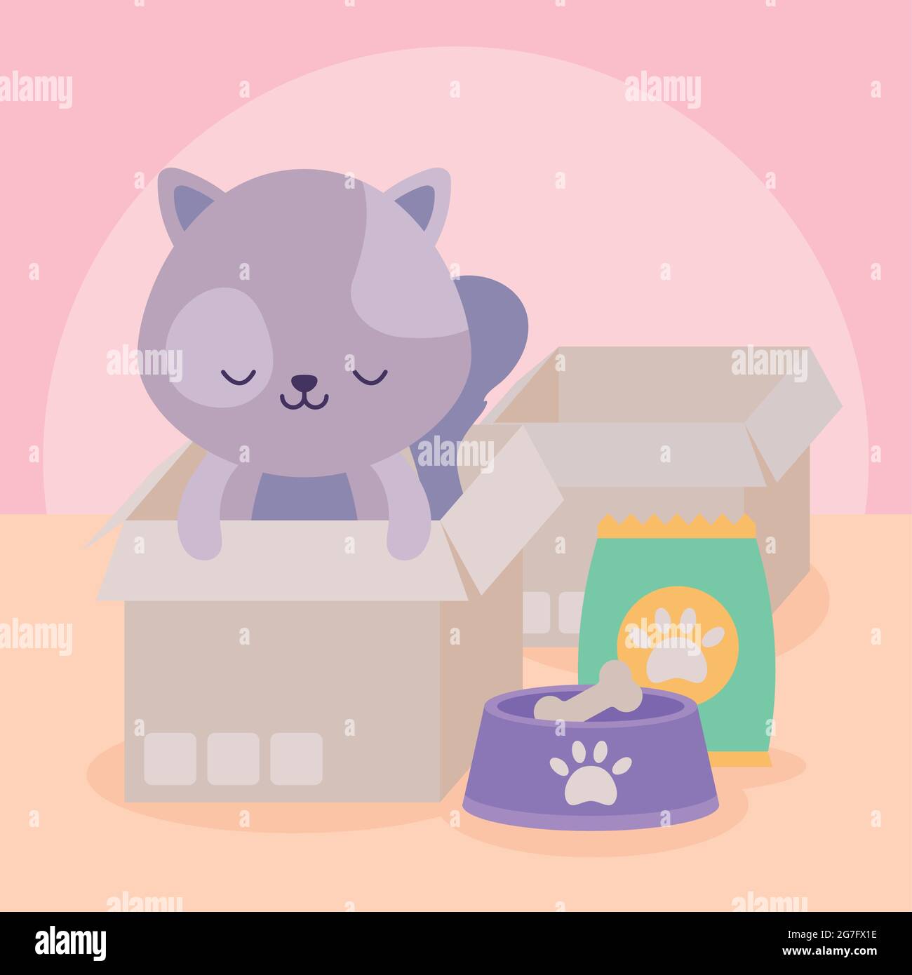 Domestic cat meow food Stock Vector Images - Alamy