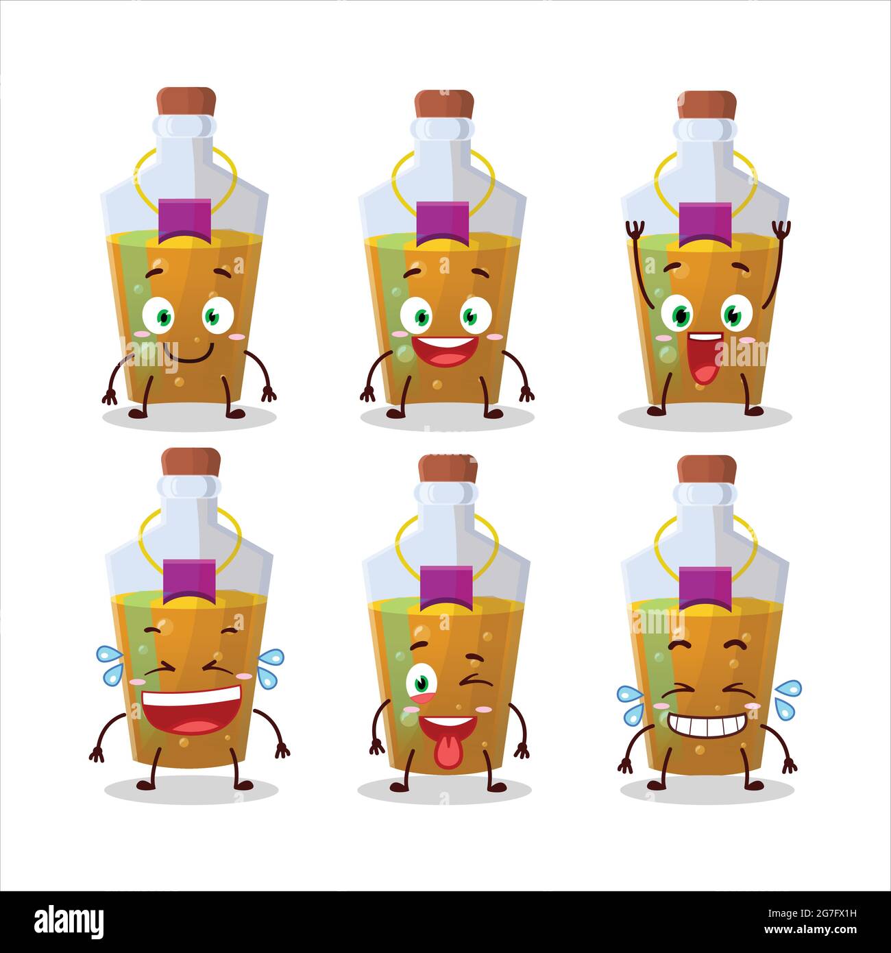 Cartoon character of orange magic potion with smile expression. Vector ...