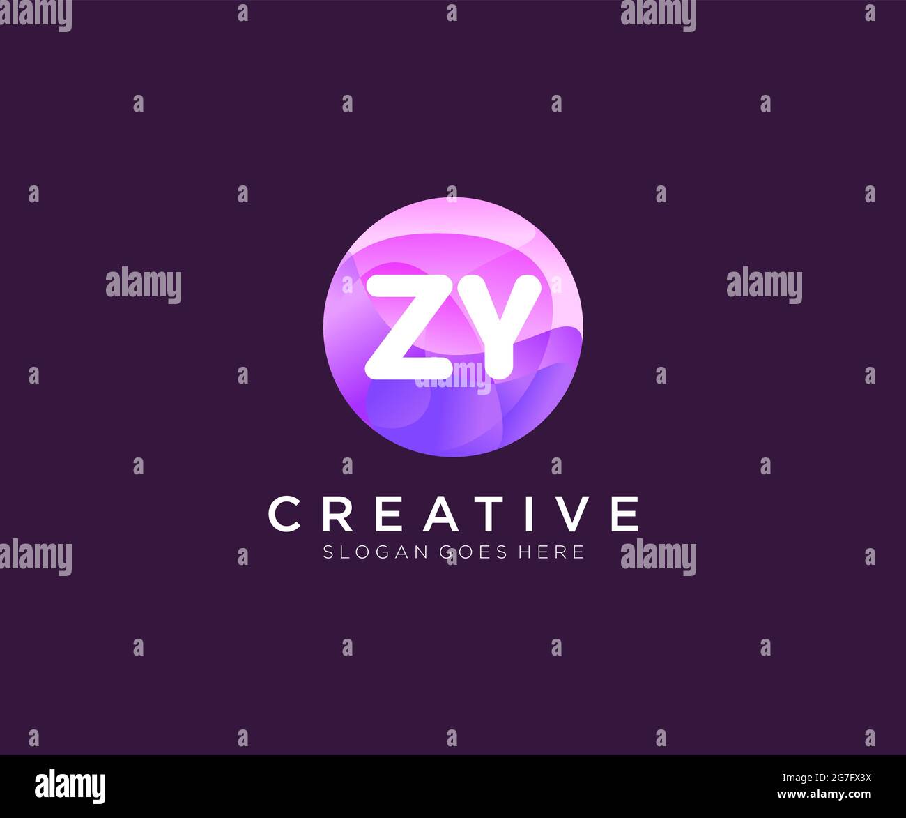 Zy Initial Logo With Colorful Circle Template Stock Vector Image And Art Alamy