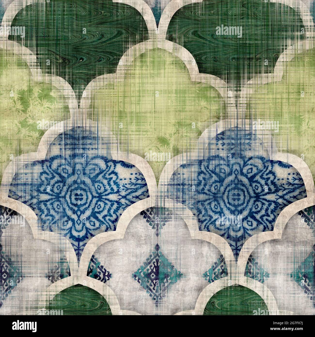Seamless Moroccan inspired highly textured pattern for surface print ...