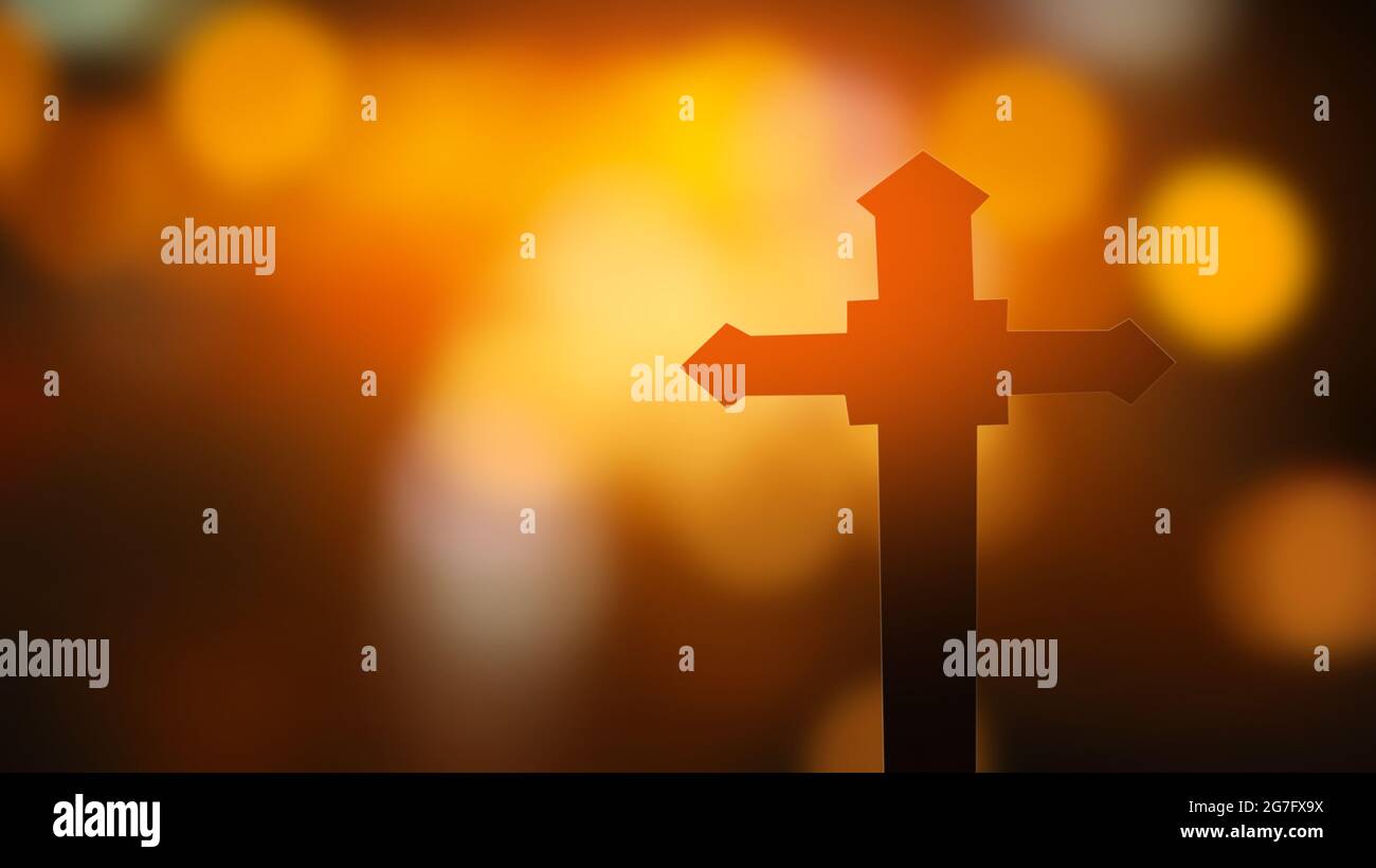 Crosses on bokeh background And sun rising sun in the morning ...