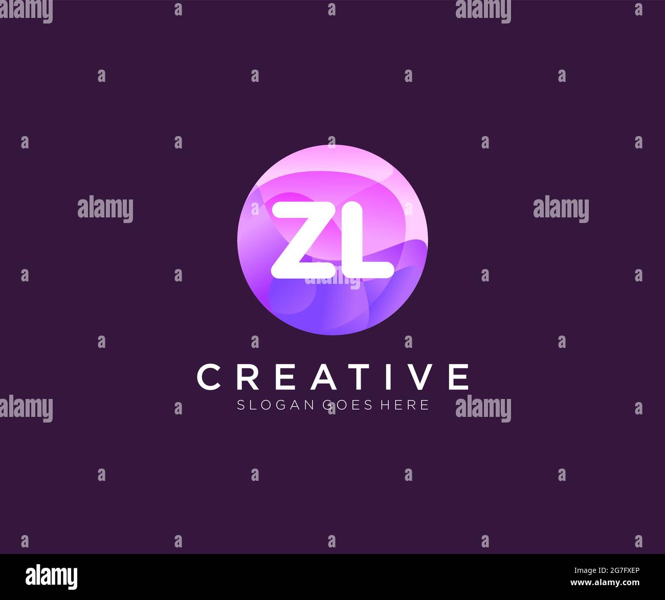 ZL initial logo With Colorful Circle template Stock Vector Image & Art ...
