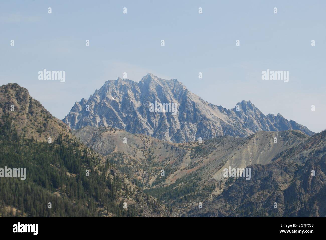 Mt. Stuart and the rugged rock of the Stuart Range, Cascade Mts, WA ...