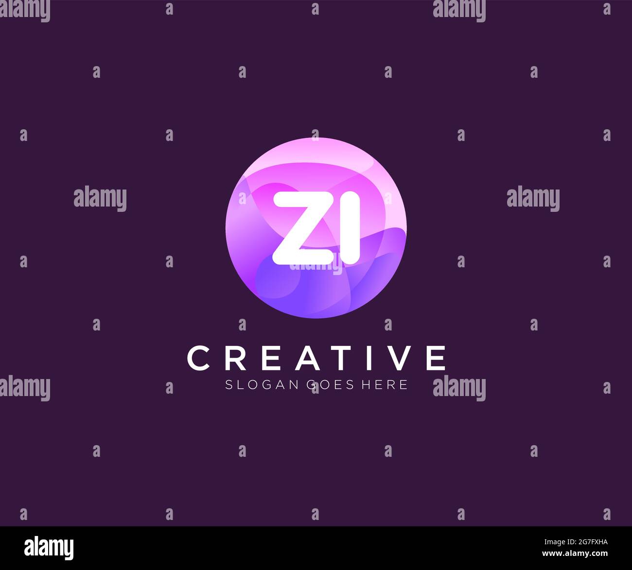ZI initial logo With Colorful Circle template Stock Vector Image & Art ...