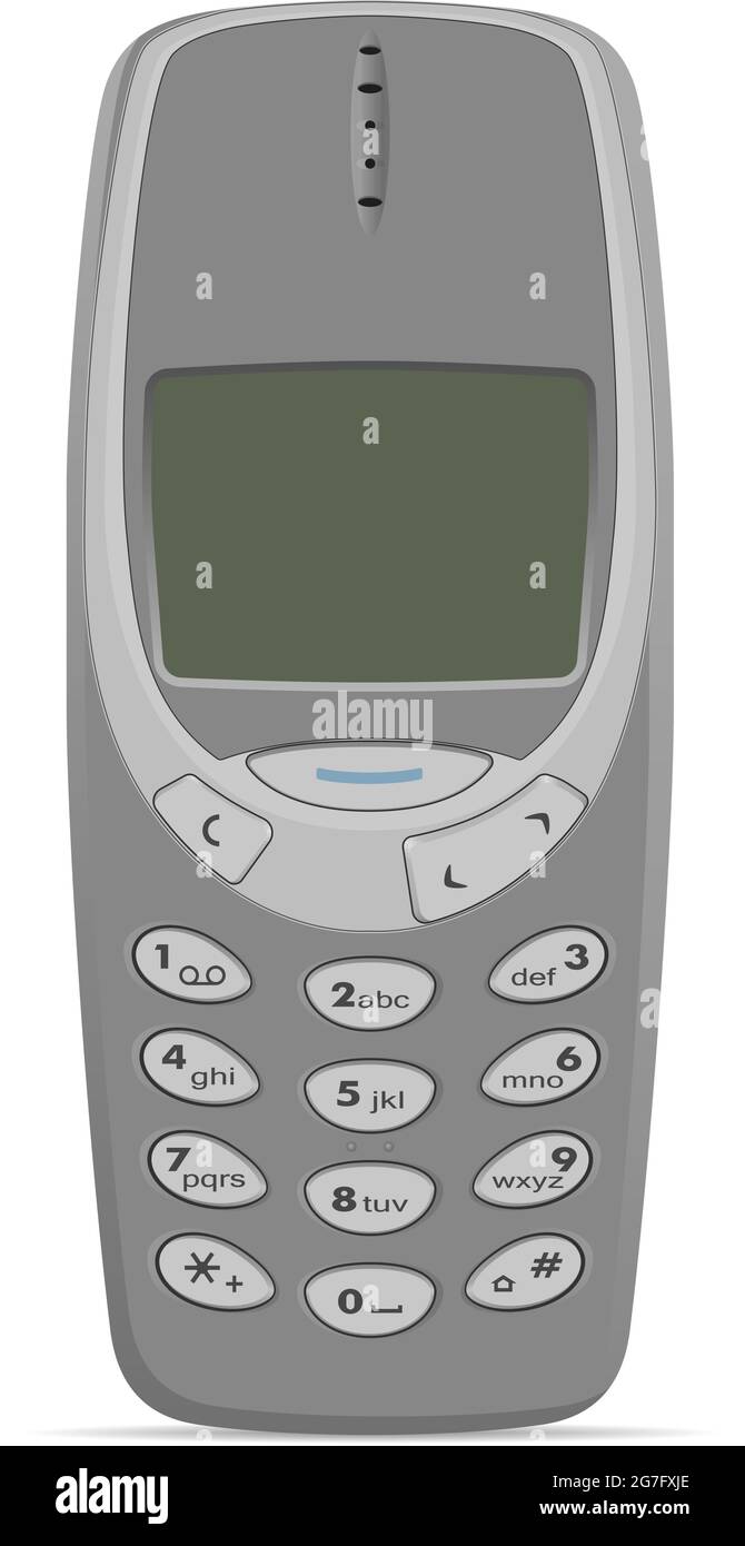 Classic mobile phone on a white background. Vector illustration Stock ...