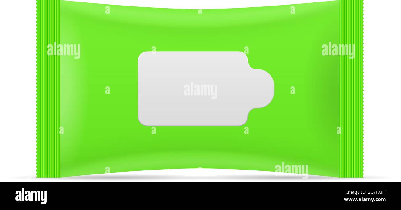 Wet wipes package on a white background. Vector illustration Stock ...