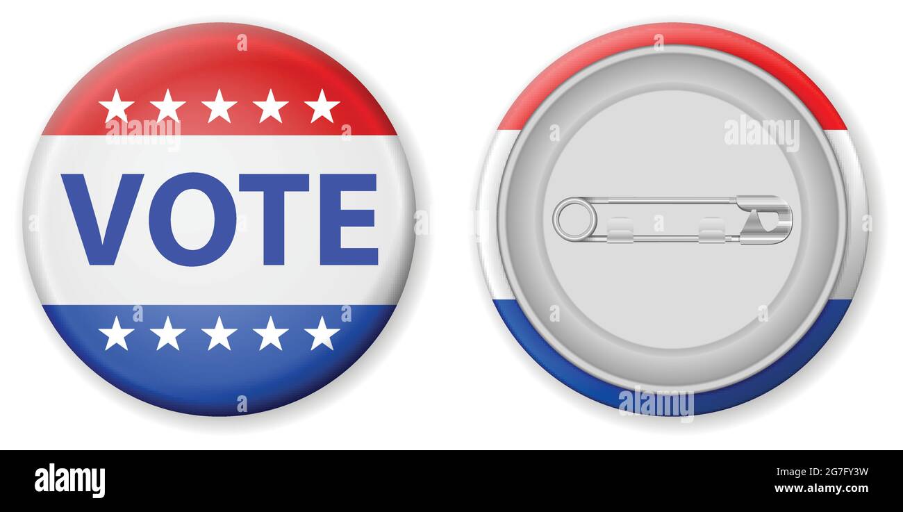 Vote badge pin on a white background. Vector illustration Stock Vector ...