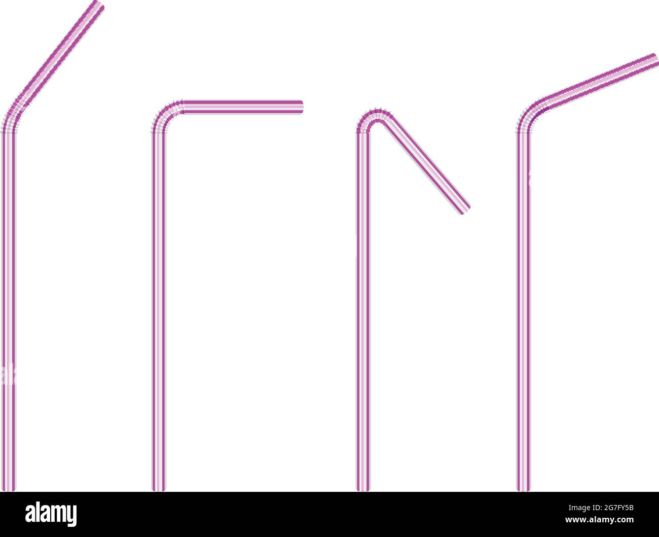 Drinking straw set on a white background. Vector illustration Stock ...