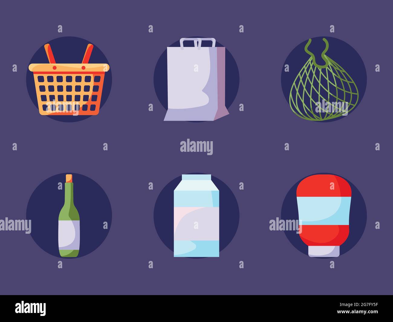 six groceries items Stock Vector Image & Art - Alamy