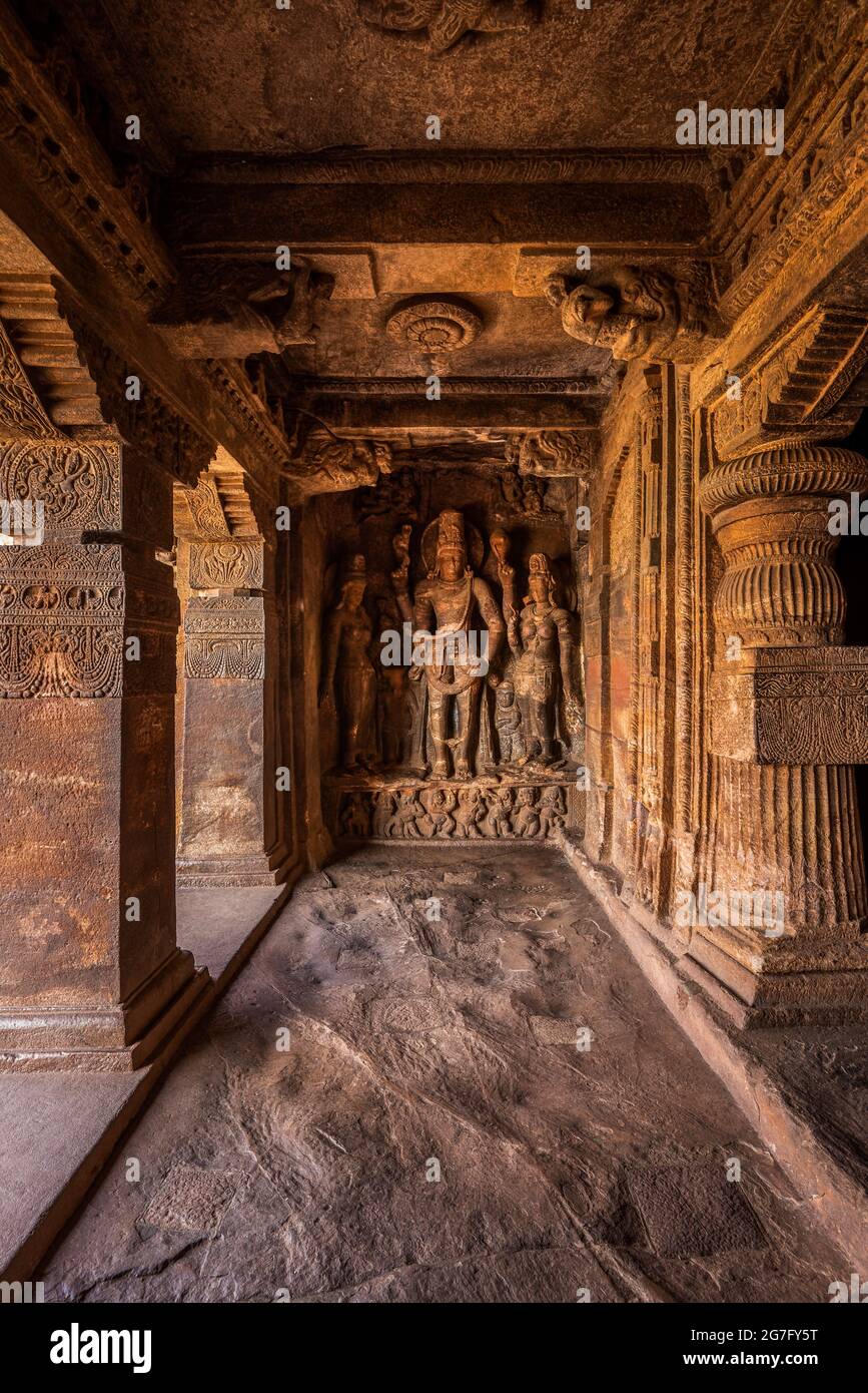 Badami Cave Temples, Karnataka. It is unesco heritage site and place of ...