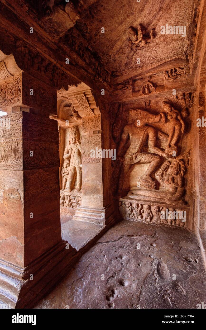 Badami Cave Temples, Karnataka. It is unesco heritage site and place of ...