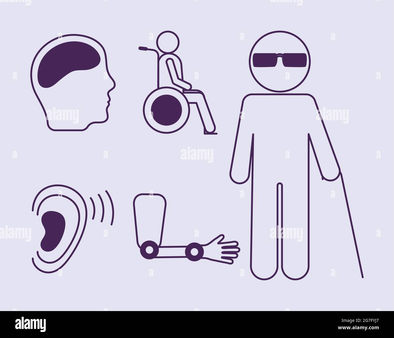 five disabled accessibility symbols Stock Vector Image & Art - Alamy