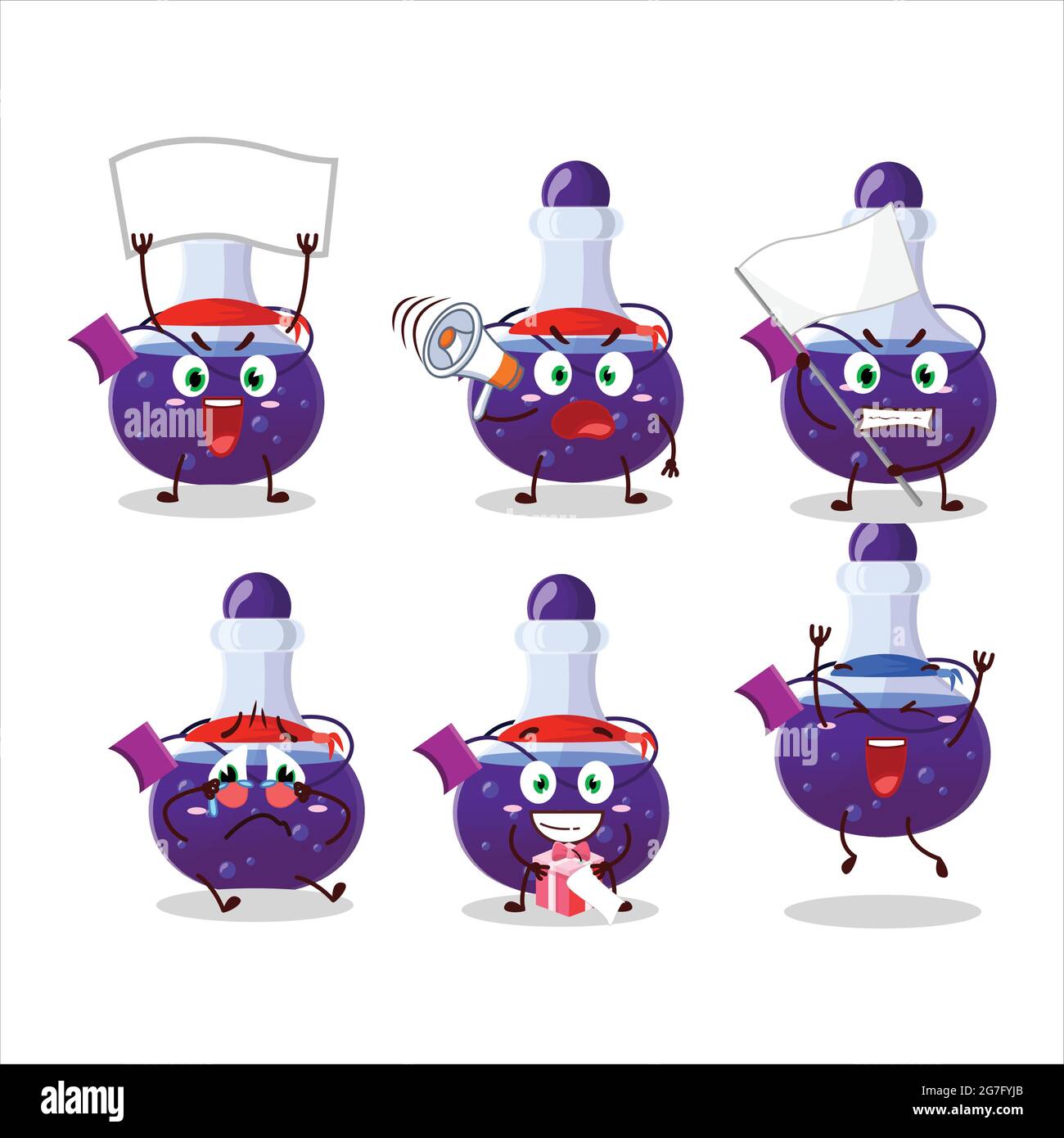 Mascot design style of purple magic potion character as an attractive ...