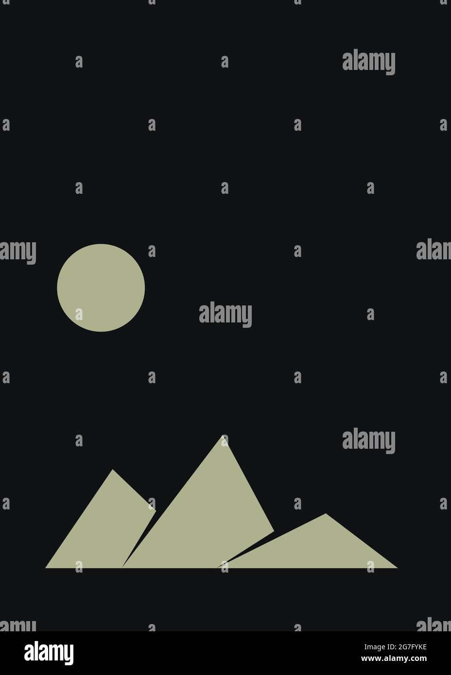 Geometric Mountains silhouette generative art poster illustration Stock ...