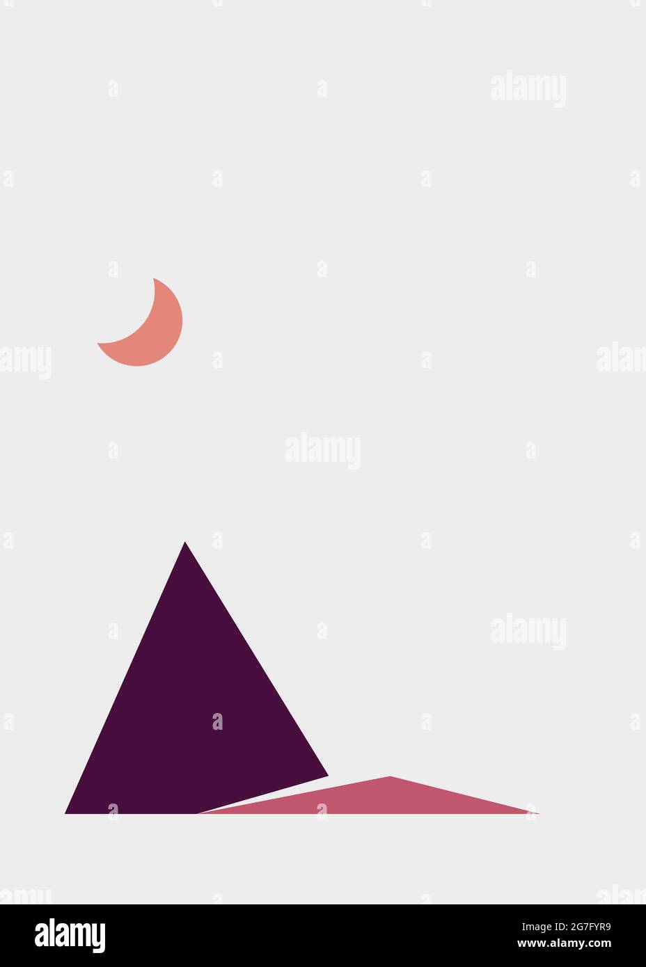 Geometric Mountains silhouette generative art poster illustration Stock ...
