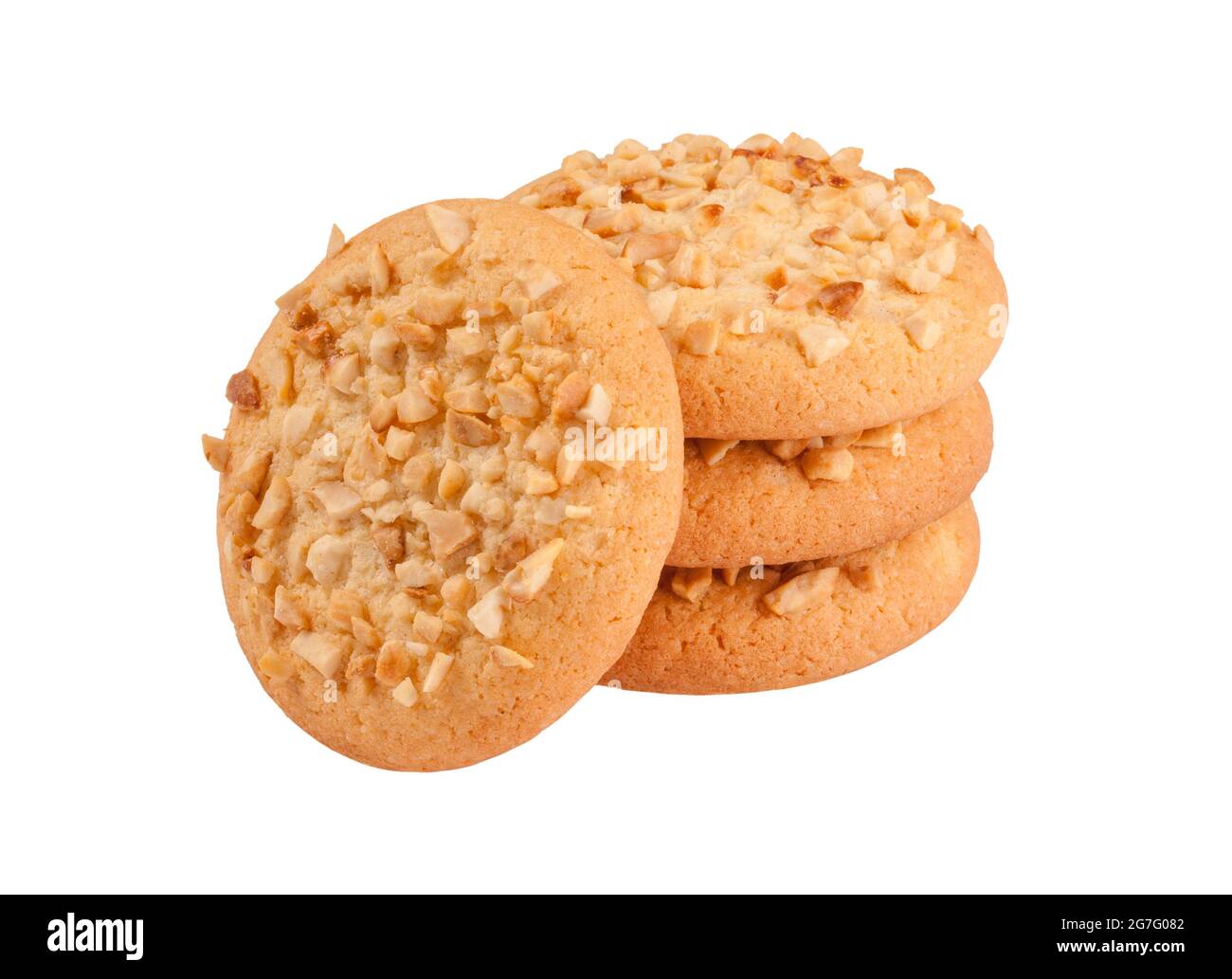 Shortbread biscuits with peanut crumbs isolated on white Stock Photo ...