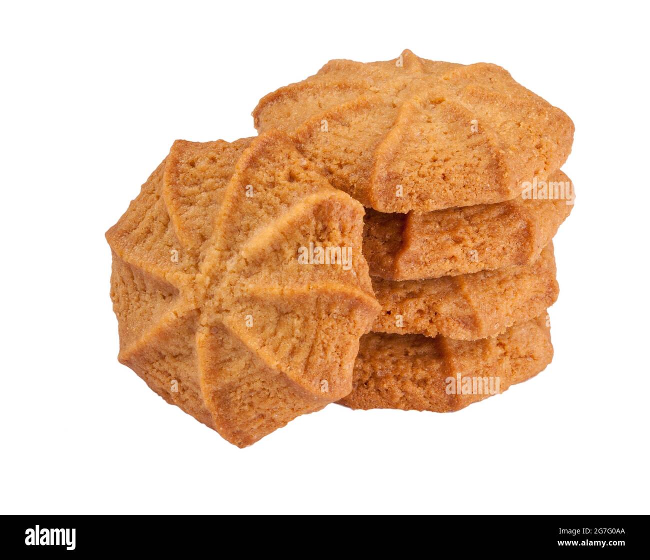 Butter shortbread homemade biscuits isolated on white background Stock ...