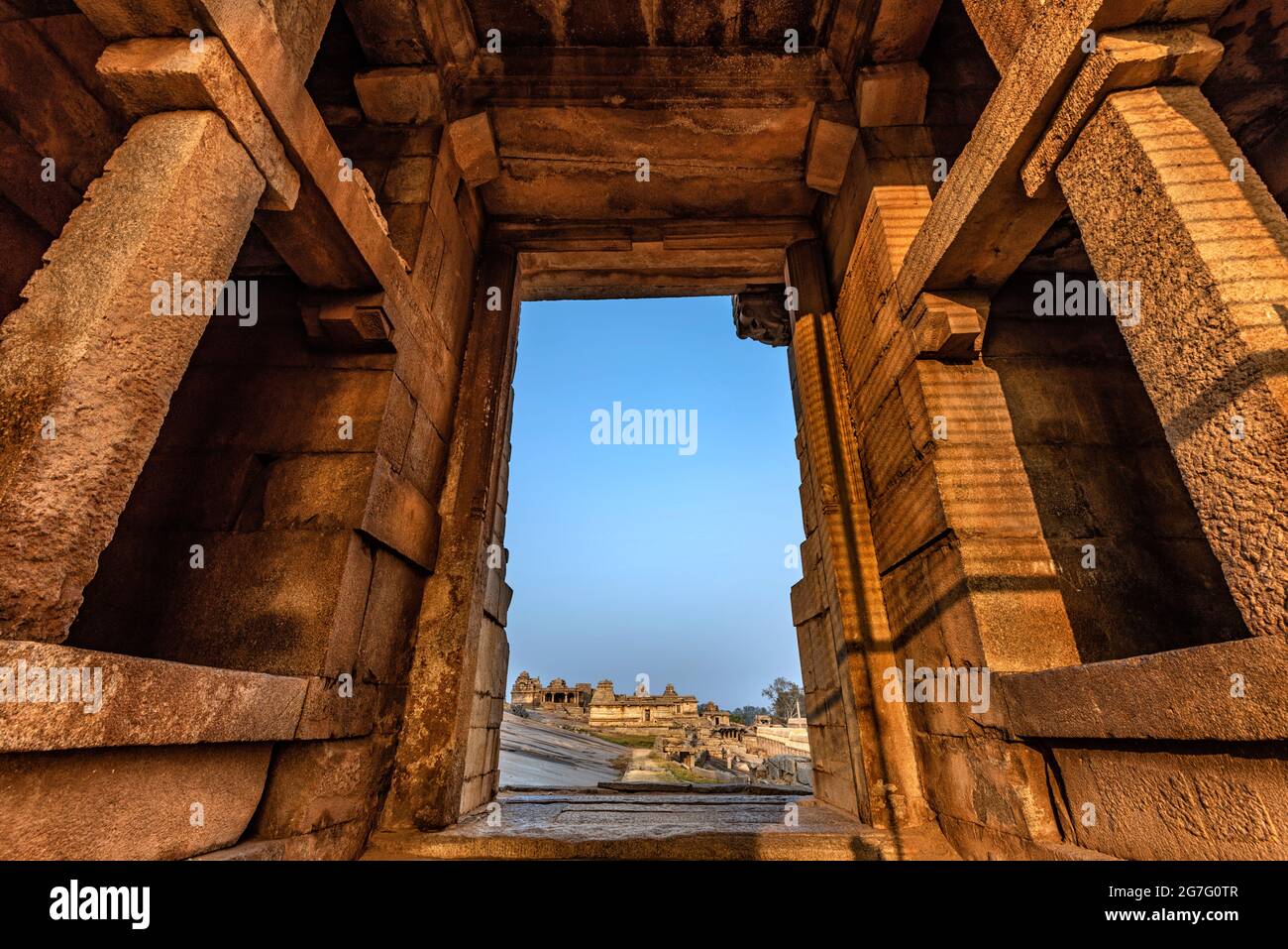 Beautiful ancient architecture of temples on Hemakuta Hill in Hampi ...