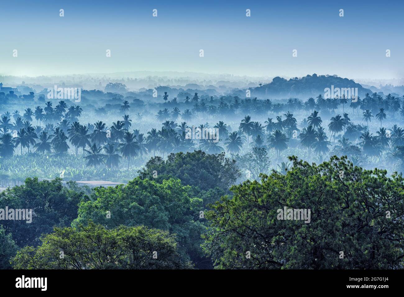 View from Hemakuta hill sunset point with ancient ruins, Hampi ...