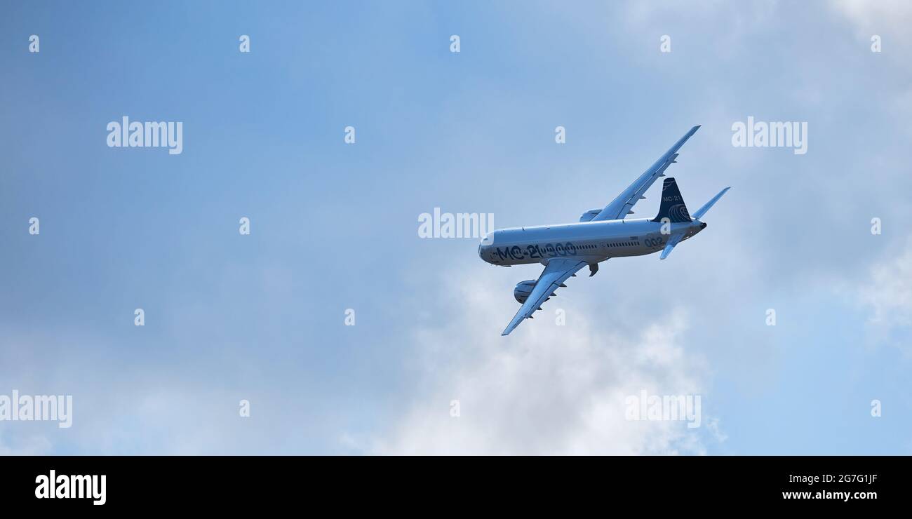 New Russian passenger aircraft MS-21-300 flying prototype of a new ...