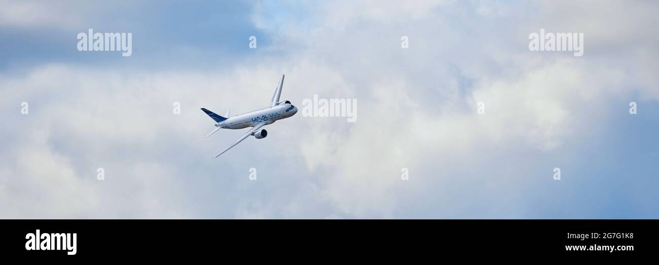 New Russian passenger aircraft MS-21-300 flying prototype of a new ...