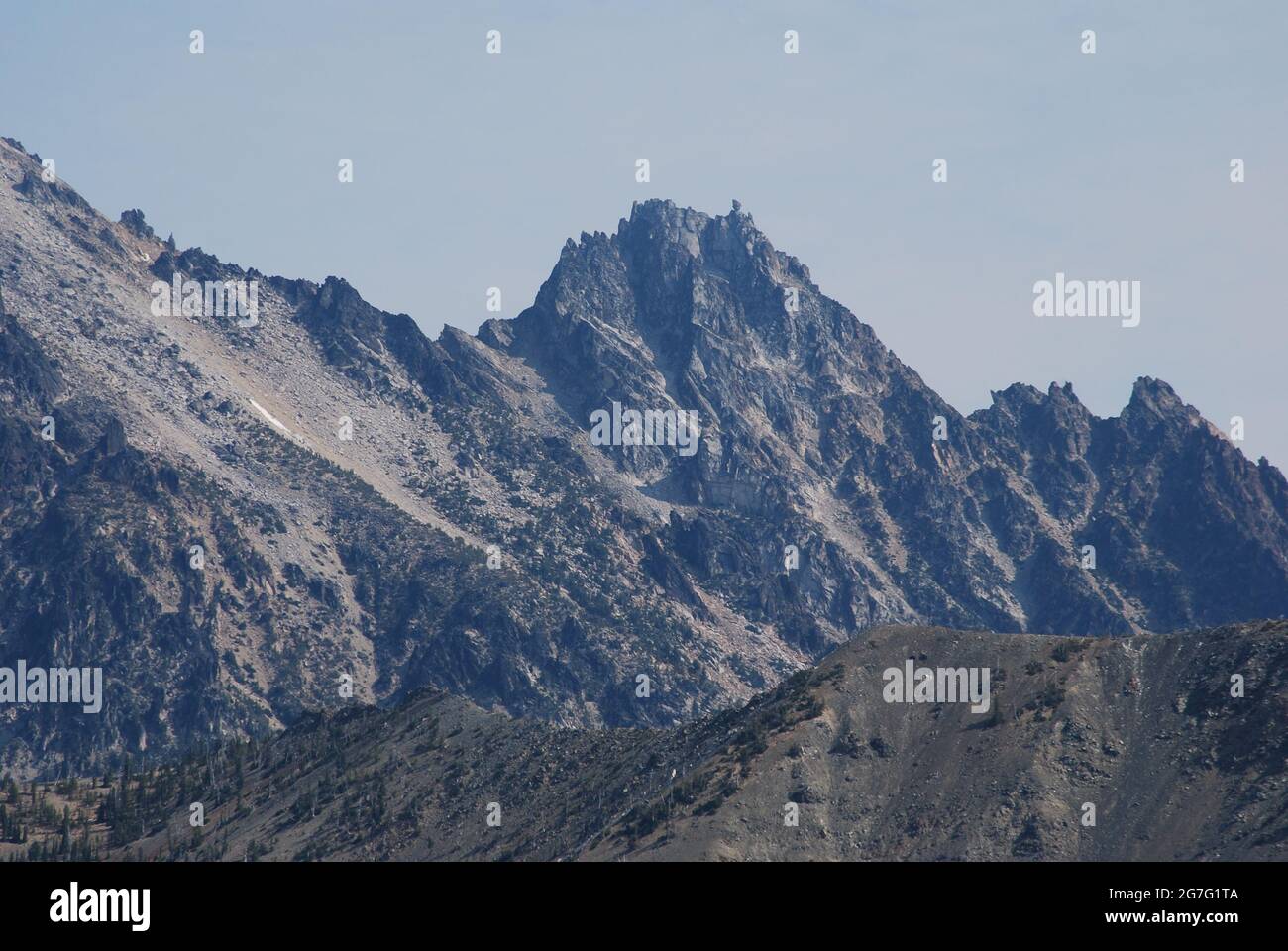 Mt. Stuart and the rugged rock of the Stuart Range, Cascade Mts, WA ...