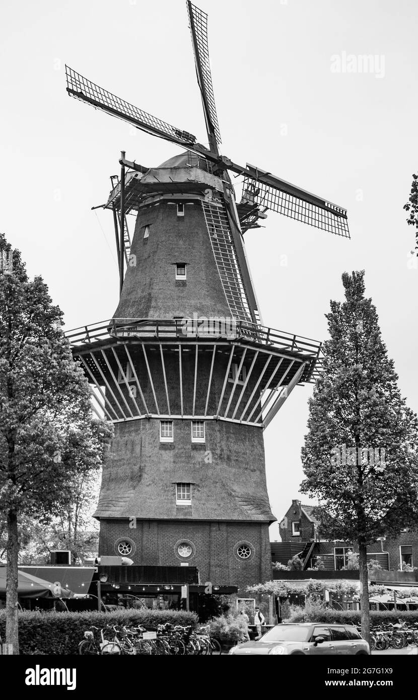 AMSTERDAM, NETHERLANDS. JUNE 06, 2021. De Gooyer windmill. The tallest ...
