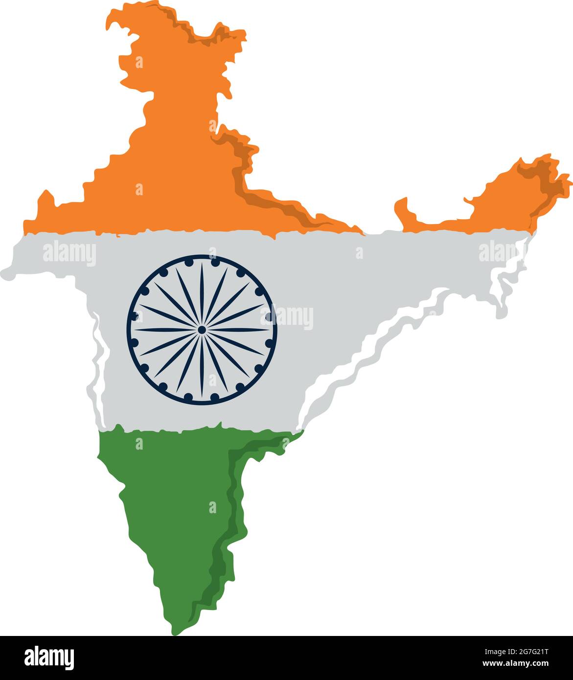 indian flag in the map Stock Vector Image & Art - Alamy