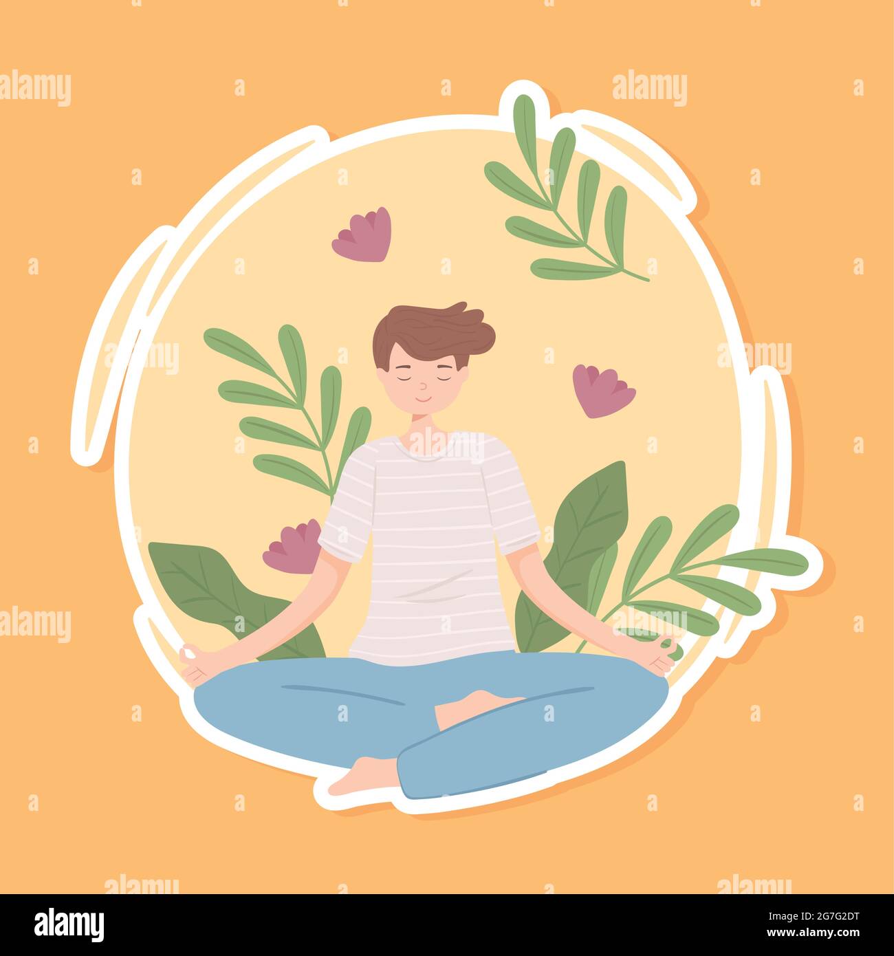 young man making yoga Stock Vector Image & Art - Alamy
